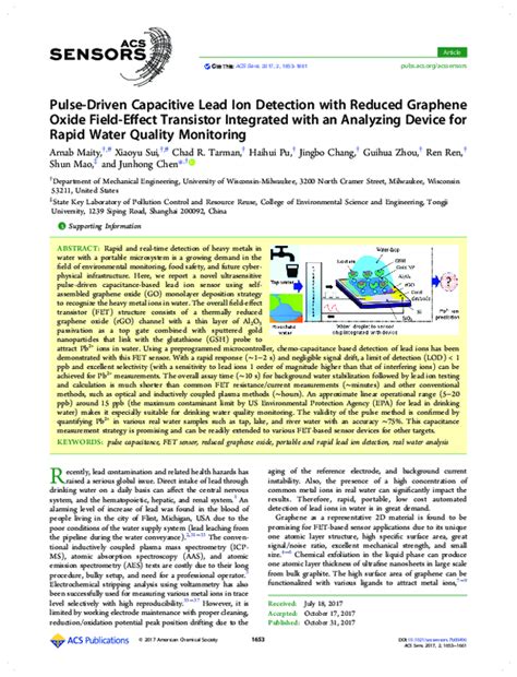Pdf Pulse Driven Capacitive Lead Ion Detection With Reduced Graphene Oxide Field Effect