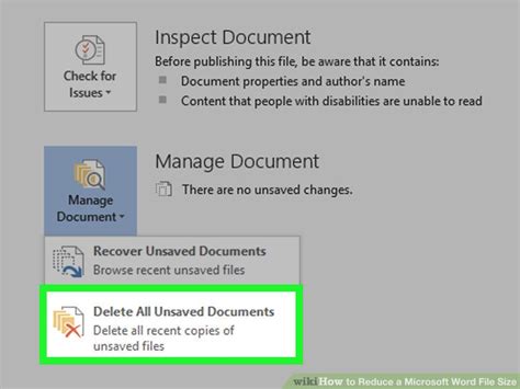 5 ways to reduce a microsoft word file size wikihow