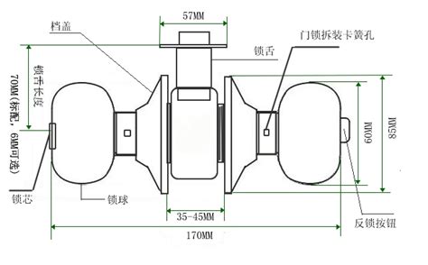 球形门锁构造图 千图网