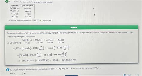 Solved a Calculate the standard enthalpy change for this | Chegg.com