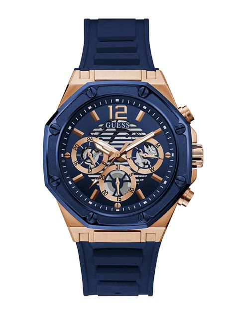 Guess Men Blue Dial And Blue Wrap Around Straps Analogue Automatic Motion