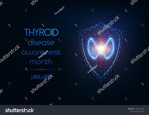 Thyroid Disease Awareness Month Banner Thyroid Stock Vector Royalty