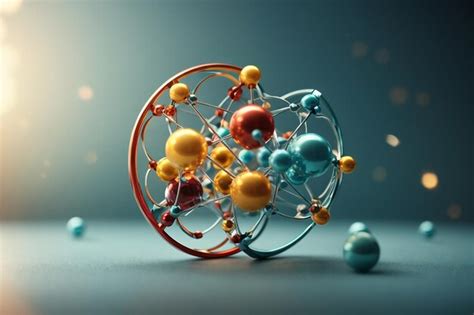 Premium AI Image D Rendering Of An Atom Symbol Structure