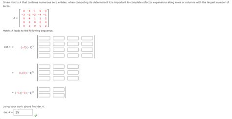 Solved Given Matrix A That Contains Numerous Zero Entries Chegg