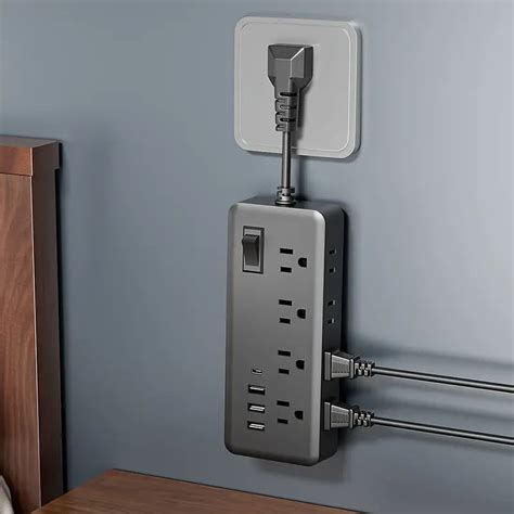 12 In 1 Power Socket With 8 Ac Sockets 3 Usb Ports And 1 Type C Inter