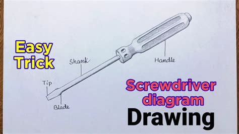 How To Draw Screwdriver Diagram Iti Engineering Drawing Youtube