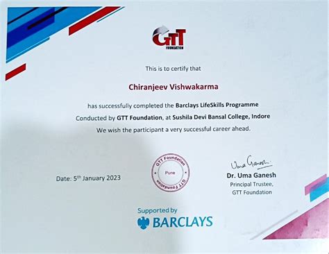 Gtt Foundation Barclays Chiranjeev Vishwakarma