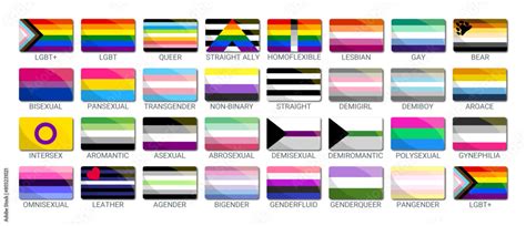 Lgbt Sexual Identity Pride Flags Gender Collection Flag Of Gay Lesbian Transgender Bisexual