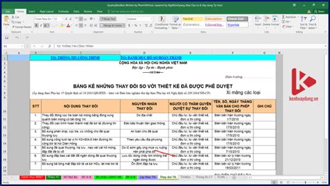 File Mẫu Excel Bộ Biên Bản Nghiệm Thu Tự động