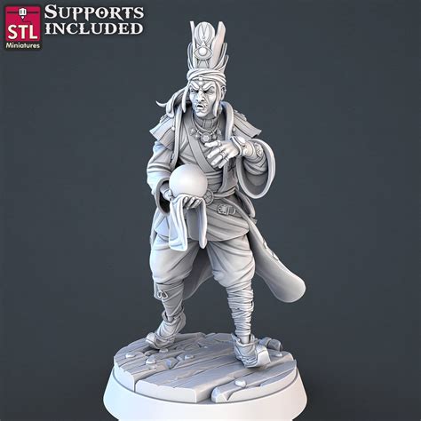 Carnival Fortune Teller A Npc Dnd Miniature 3d Resin Printed 32mm