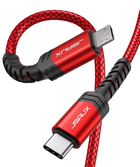 Jsaux Usb C To Micro Usb Cable Ft Type C To Micro Usb Charger Braided Cord Support Charge