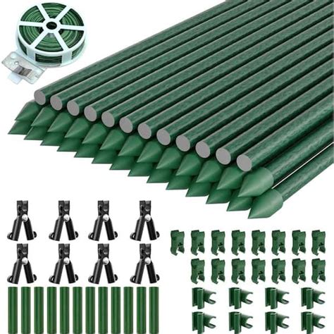Eveage 17 In X 39 Piece Garden Stakes New Updated Solid Fiberglass