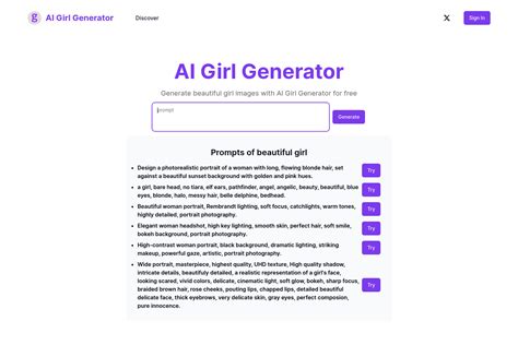 Ai Girl Generator Create Stunning Girl Images Effortlessly With Ai