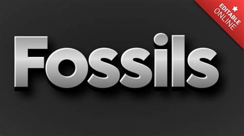 Fossils Metallic 3d Text Effect Generator