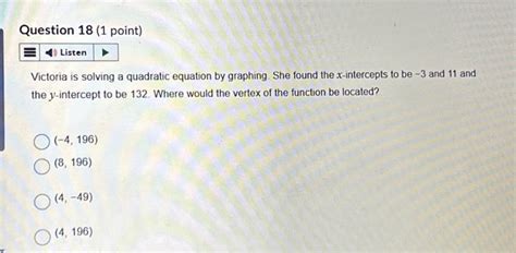solved question 18 1 point e listen victoria is solving a