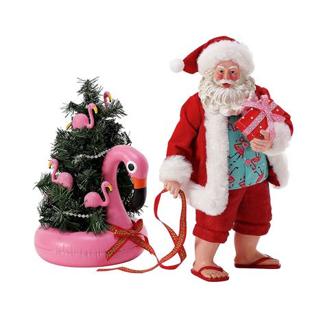 Flamingo Float Possible Dreams Santa Figure Set Of 2