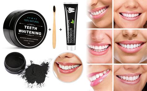 Xiquzal Activated Charcoal Powder Teeth Whitening Whiten With Bamboo