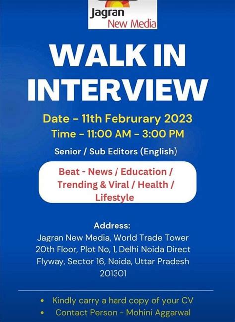 Anshul Tyagi On Linkedin Walkininterview Jagran Editorial Hiringjobs