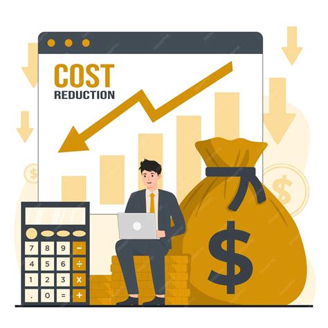 Premium Vector Cost Reduction Concept Costs Cut Costs Optimization Business Flat Vector