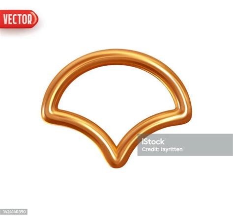 황금 구름 웨이브 기호 금속으로 만든 전통 빈티지 중국 아시아 장식품 사실적인 3d 디자인 요소 흰색 배경에 고립 된 아이콘 벡터 일러스트 레이 션 0명에 대한 스톡 벡터