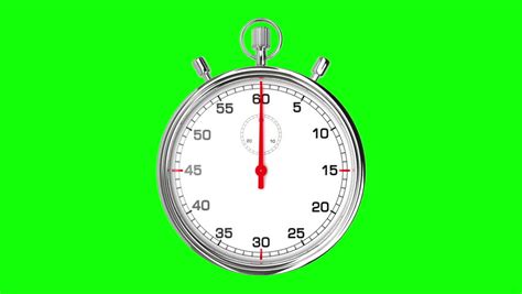 Stopwatch Loop Realtime Green Screen Realistic Stock Footage Video 100
