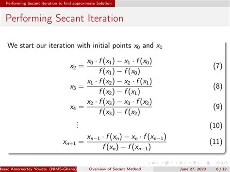 Secant Iterative Method Pdf