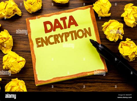 Hand Writing Text Caption Showing Data Encryption Business Concept For Information Security