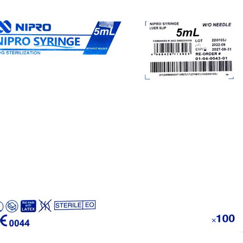 Nipro Syringe 5ML Luer Slip 100 S EXPIRY 2028 NEW PACKAGING READY STOCK Shopee Malaysia