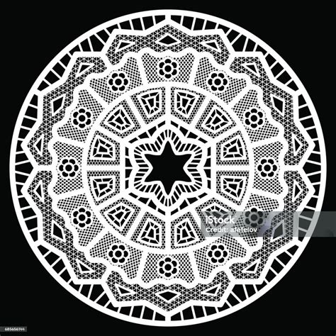 레이스 라운드 페이퍼 Doily 레이스 눈송이 인사말 요소 패키지 벡터 일러스트레이션 공휴일에 대한 스톡 벡터 아트 및 기타 이미지 공휴일 눈송이 데이트 Istock