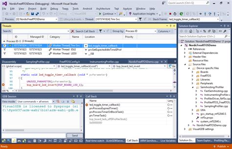 Using Freertos With Nordic Nrf X Devices Visualgdb Tutorials