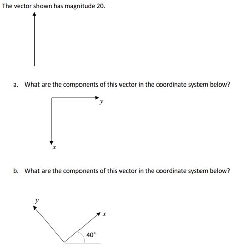 Solved The Vector Shown Has Magnitude 20 A What Are The