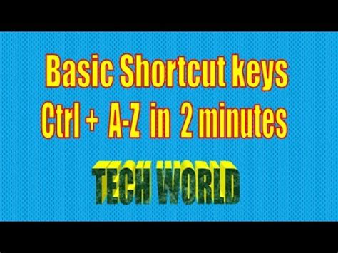 Ctrl A Z Shortcut Keys In Minutes Computer Basic Shortcuts Ctrlshortcuts Viral YouTube