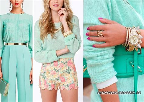 мятный цвет в одежде в сочетании с золотым | Chic outfits classy, Chic ...