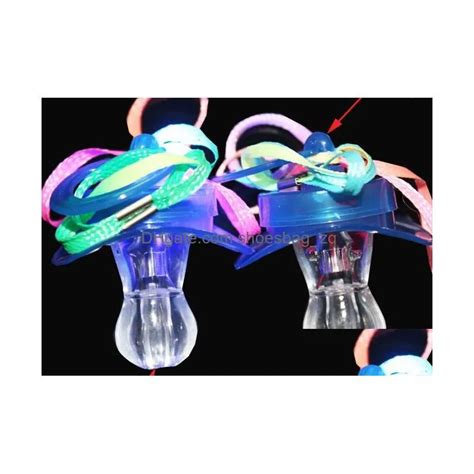 Led Cheer Pom Poms Light Up Pacifier Whistle Necklace