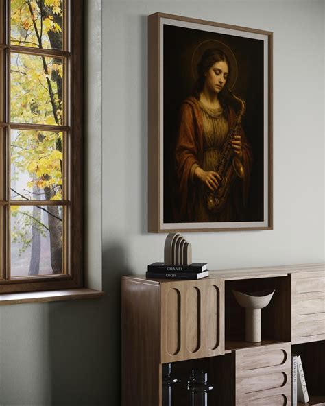 Patron Saint Of Saxophone Saint Cecilia Art Print Catholic Musician