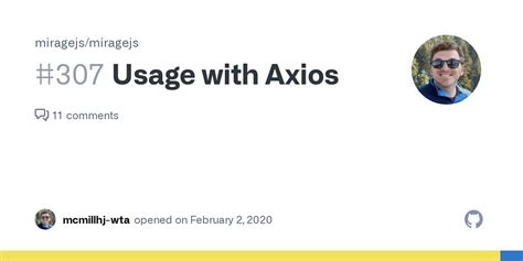 Usage With Axios · Issue 307 · Miragejsmiragejs · Github