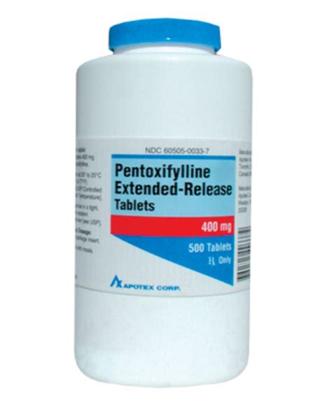 Pentoxifylline Er 400mg Per Tablet