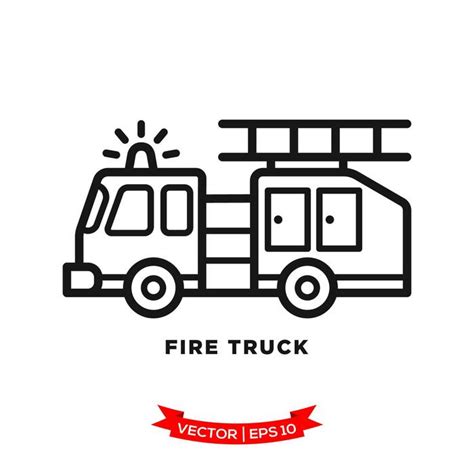 Fire Truck Outline Vector Art Icons And Graphics For Free Download