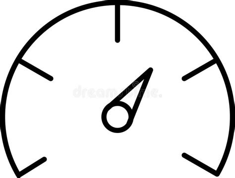 Speedometer Vector Thin Line Icons Set Dashboard Indicator Gauge