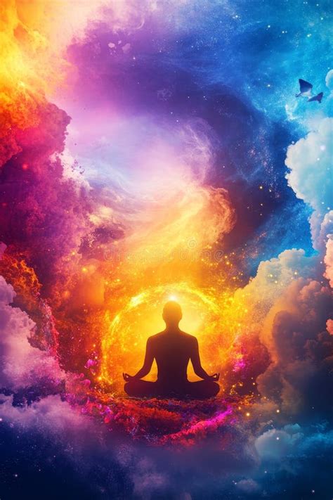 Meditative Figure Amidst Vibrant Path Of Transformation And