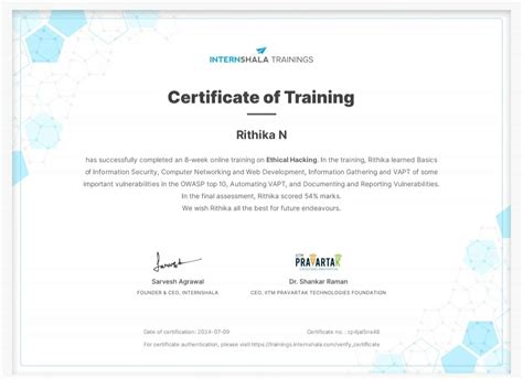 Rithika N On Linkedin Im Happy To Share I Have Completed Course In Ethical Hacking In