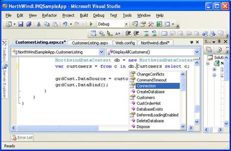 Visual Studio Does ORM With LINQ CodeProject
