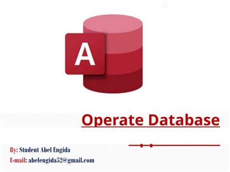 Introduction Database Ms Access Ppt
