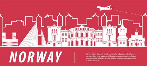 Norway Famous Landmarks By Silhouette Style 13742926 Vector Art At Vecteezy