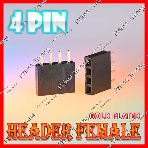 Jual Stackable Header Female 4 Pin Arduino 4p Single Row Pendek