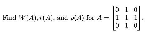 solved w a numerical range of the matrix ar a matrix
