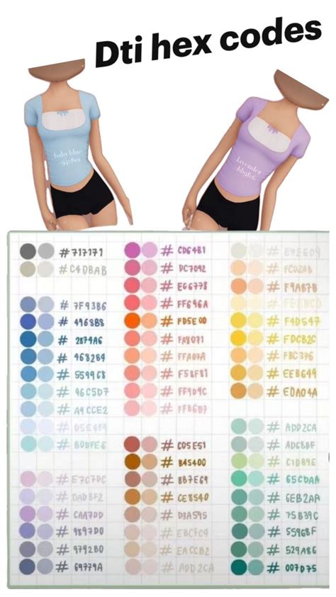 codes 4 u in 2025 hex color codes dress to impress color coding notes