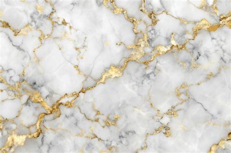White Grey And Gold Marble Texture Wallpaper With A Depth Of Field