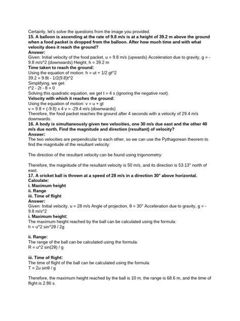 Solve This Pdf Force Acceleration