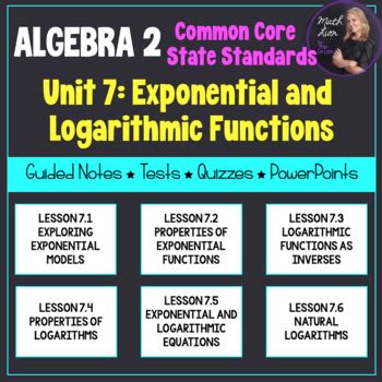 Exponential and Logarithmic Functions (Algebra 2 - Unit 7) | Math Lion